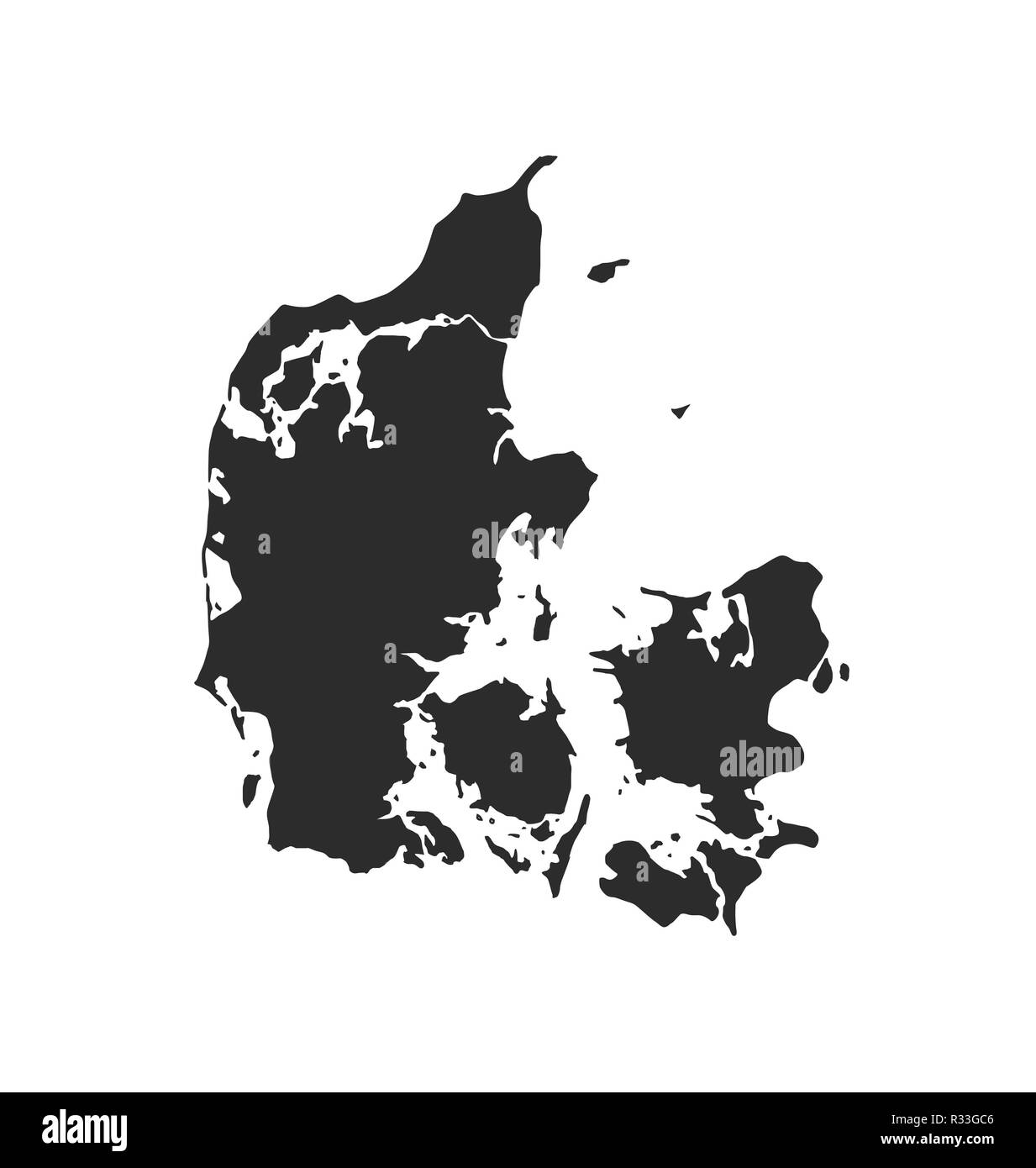 3d map illustration denmark flag Black and White Stock Photos & Images ...