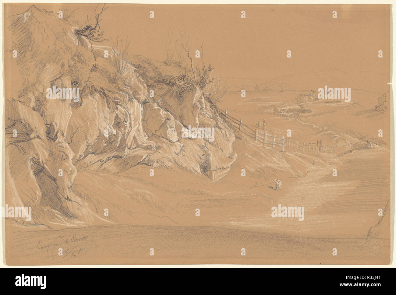 Campagna di Roma (Roman Countryside). Dated: 1851. Medium: graphite ...