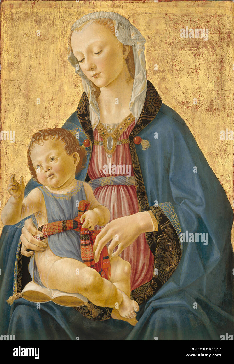 Fine arts religious art virgin mary madonna with child hi-res stock ...
