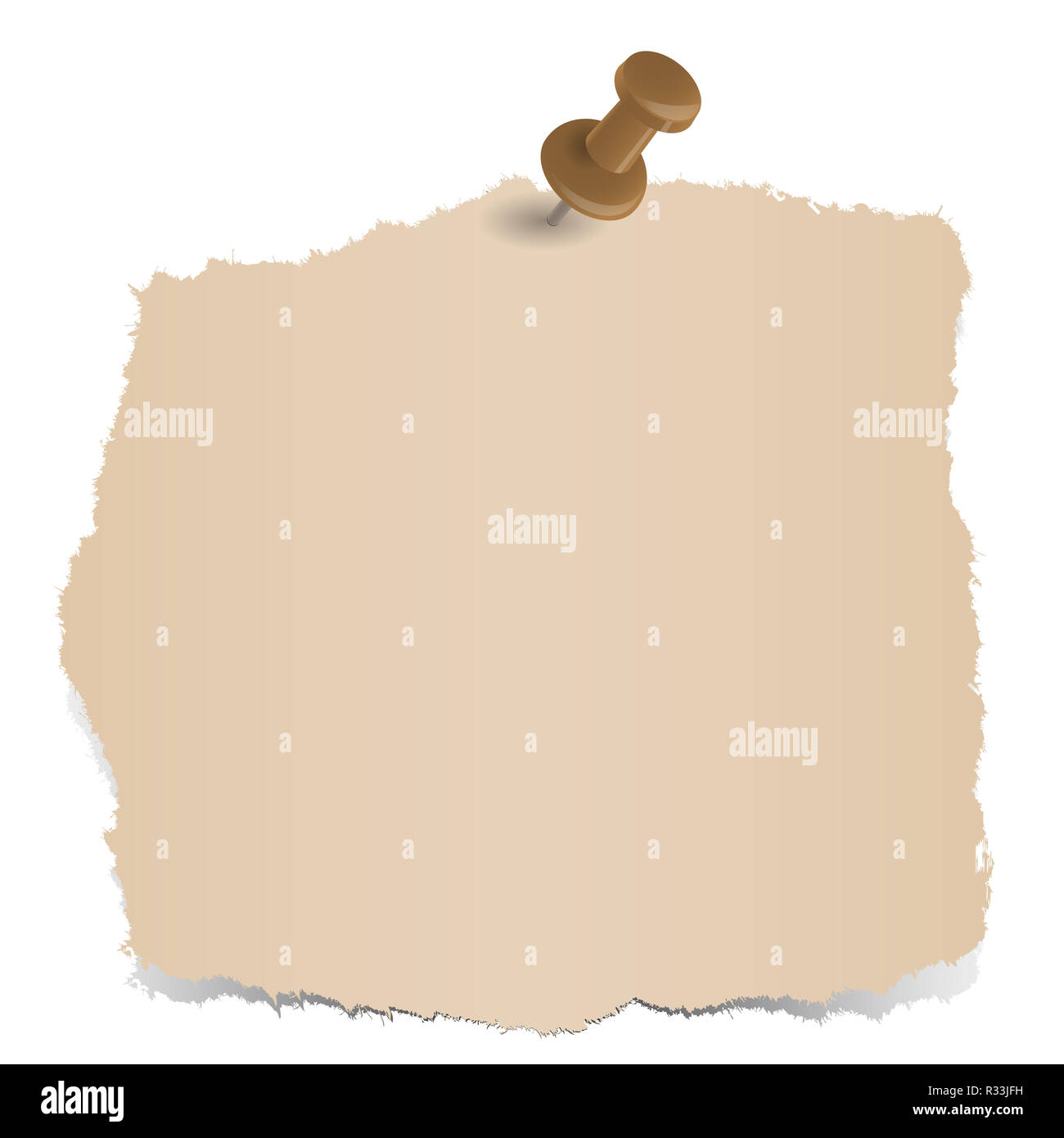 brown scraps of paper with pin Stock Photo - Alamy