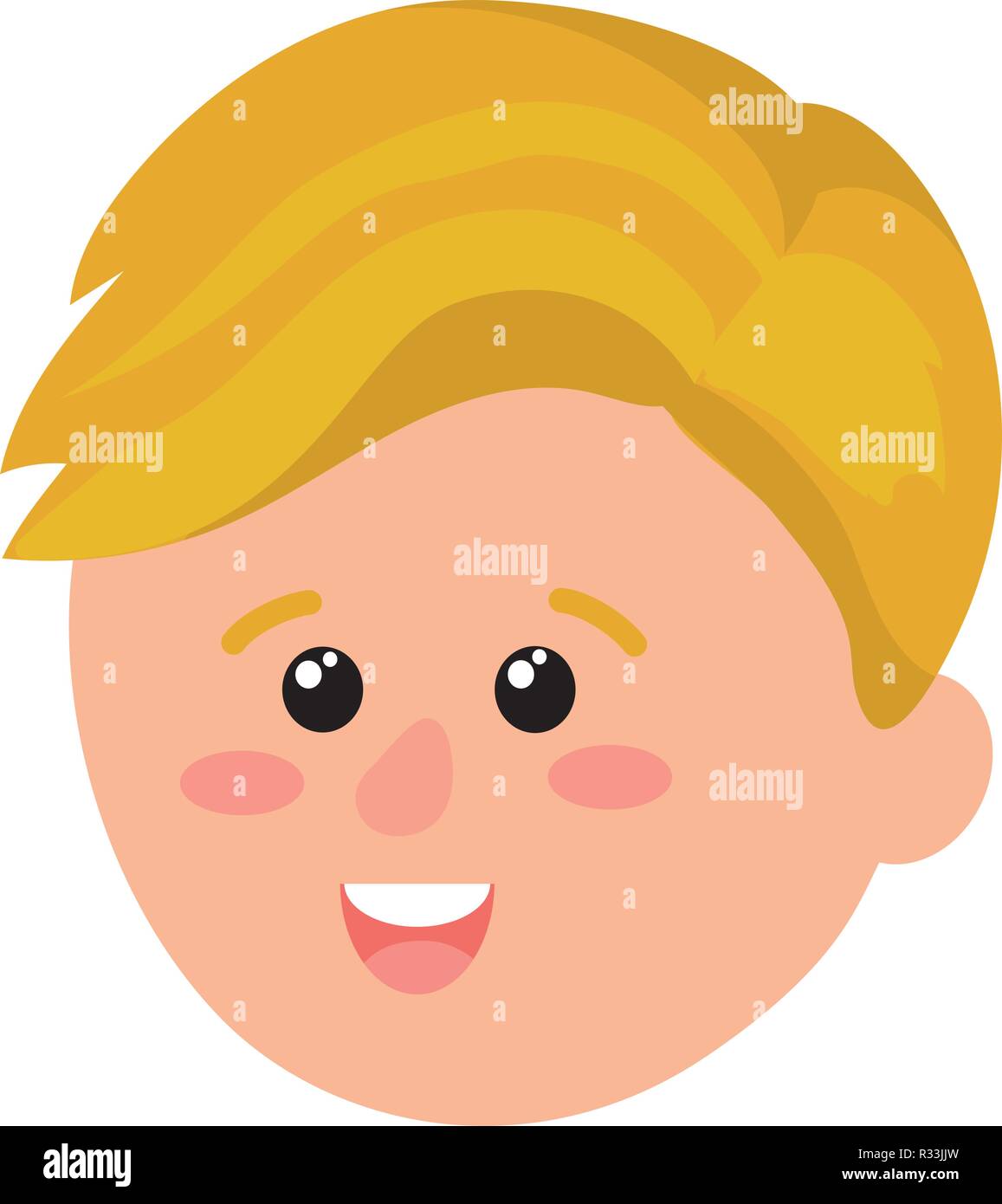 elementary school student boy smiling face cartoon vector illustration ...