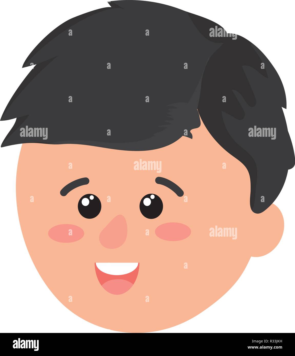 elementary school student boy smiling face cartoon vector illustration ...