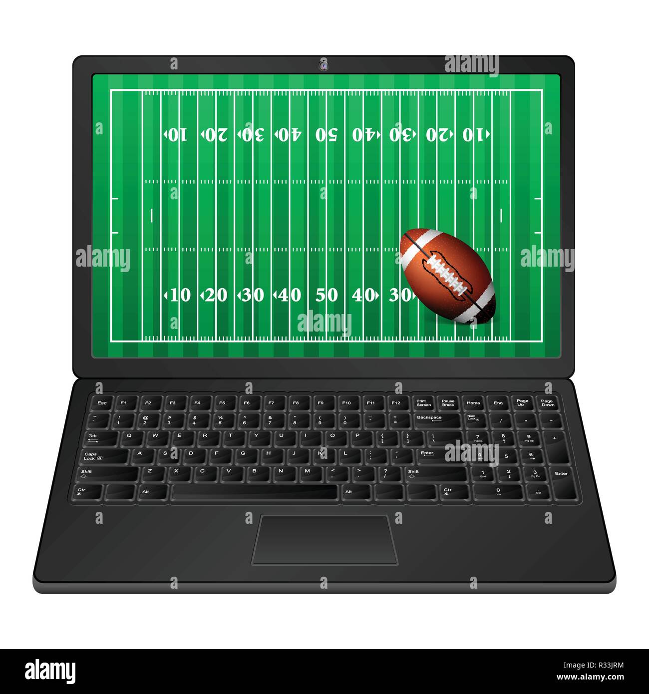 Laptop american football on a white background. Vector illustration ...