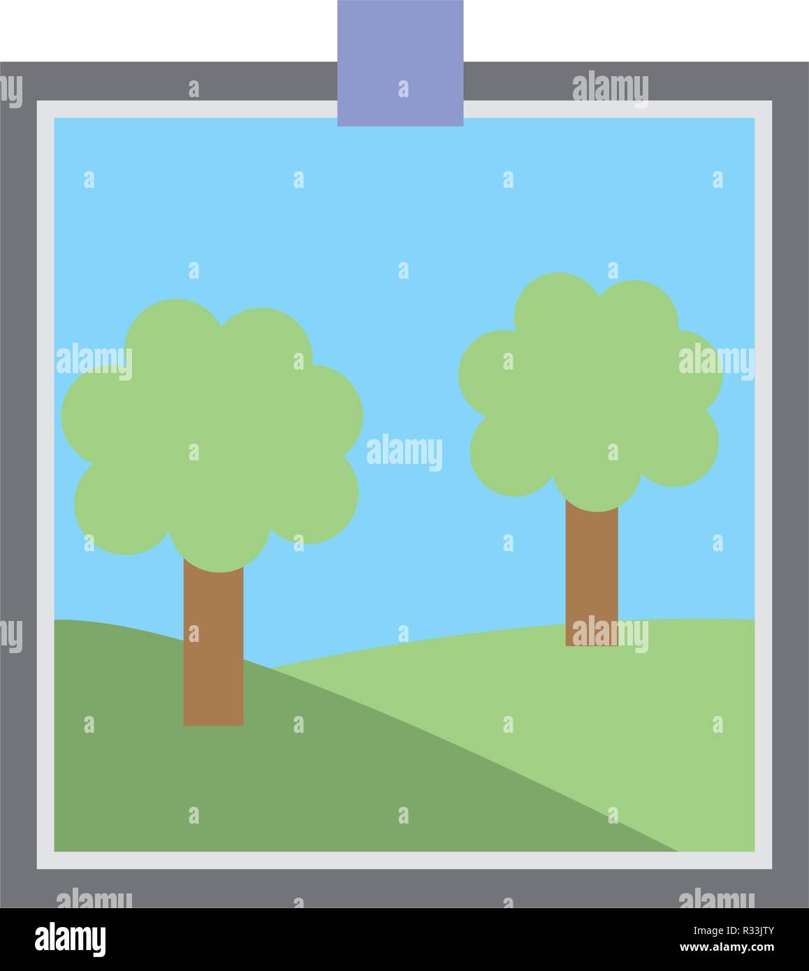 elementary school window view cartoon vector illustration graphic ...