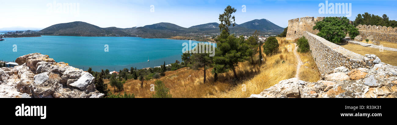 The view of the Greek city of Chalkida, from the Venetian medieval ...