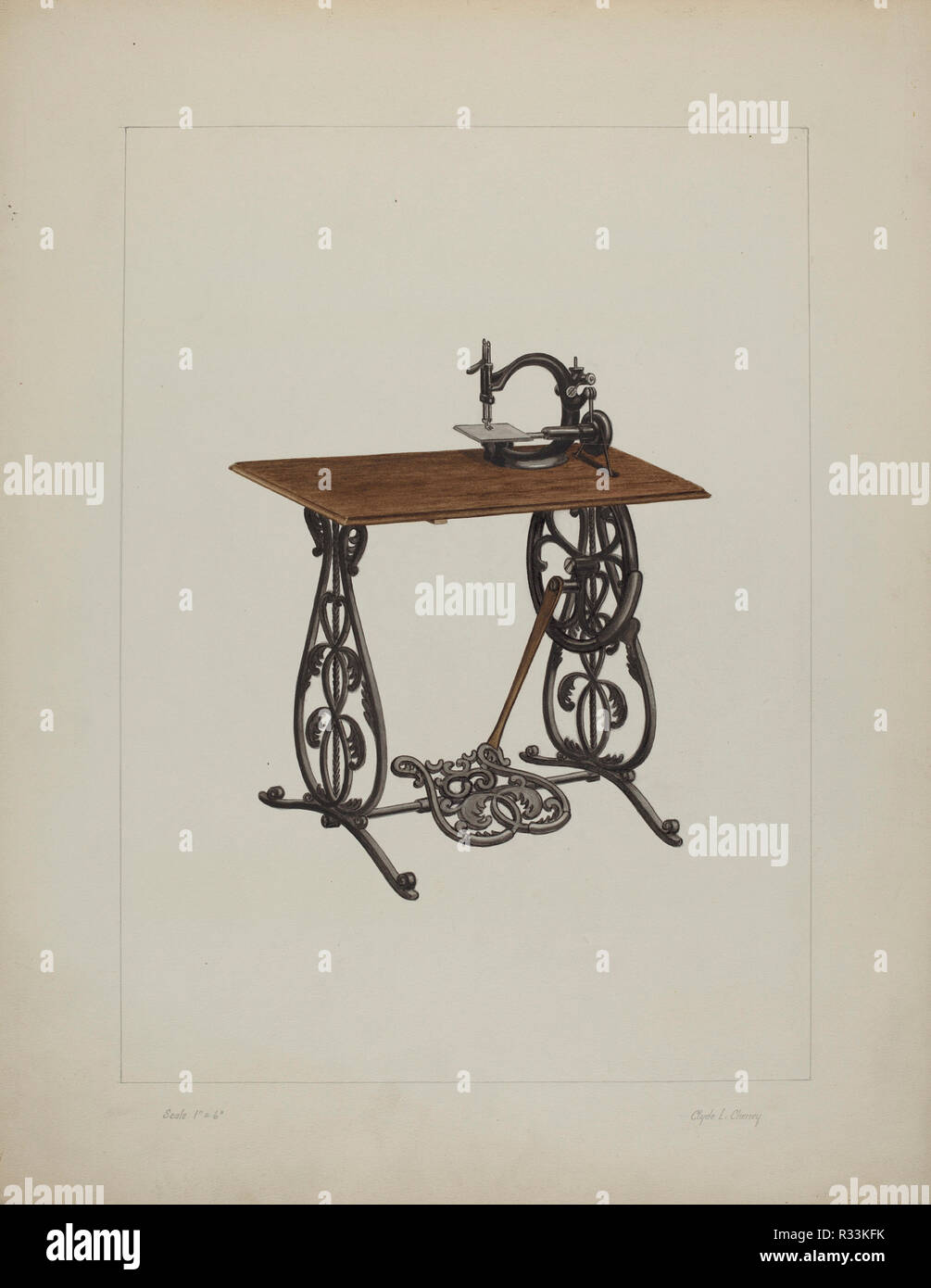 Sewing Machine. Dated: c. 1938. Dimensions: overall: 45.5 x 35.7 cm (17 ...