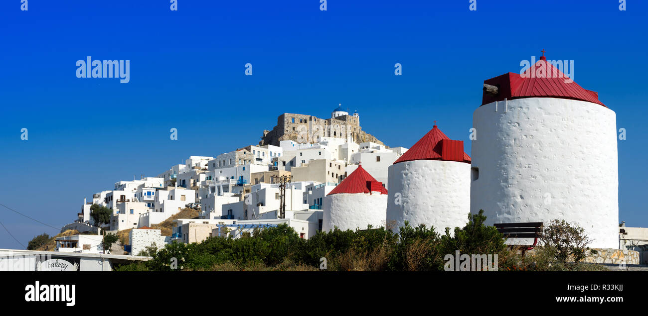 Greek island Astypalea (Astypalaia), traditional mills Stock Photo - Alamy
