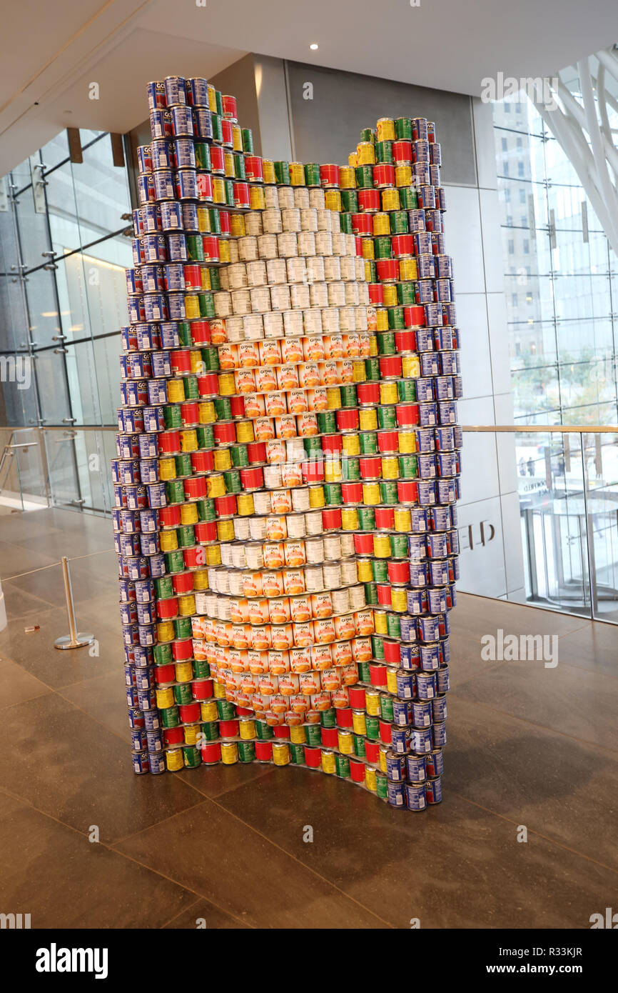 Food sculpture presented at 26th Annual NYC Canstruction competition in ...