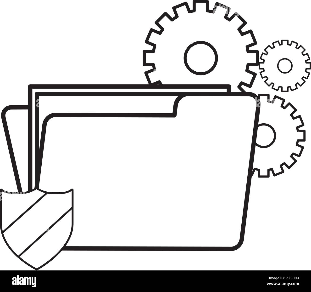 technology digital folders documents with shield security support with ...