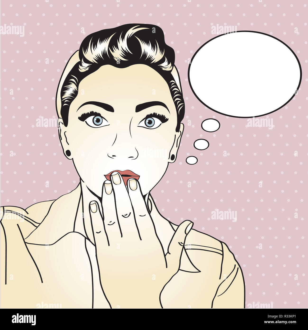 1950s face vector hi-res stock photography and images - Alamy