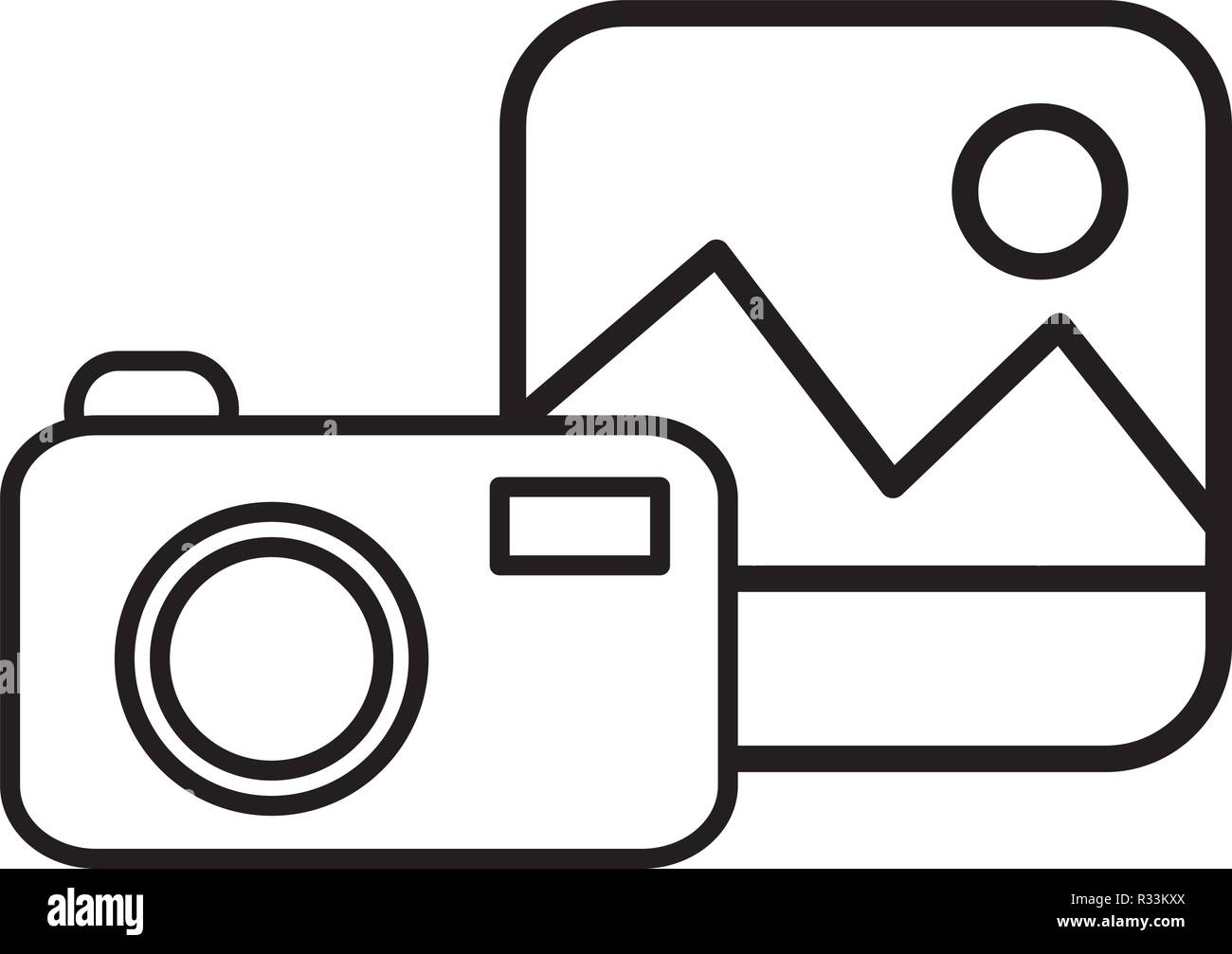 technology camera and image app cartoon vector illustration graphic ...