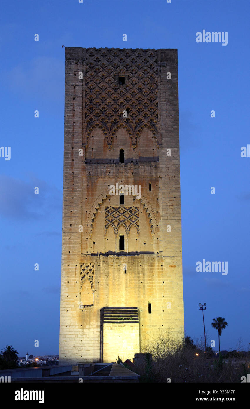 Tower illuminated night rabat morocco hi-res stock photography and ...