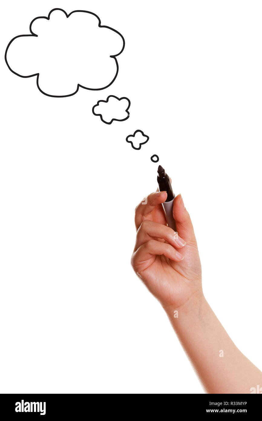 Woman illustration think thoughts cartoon hi-res stock photography and ...
