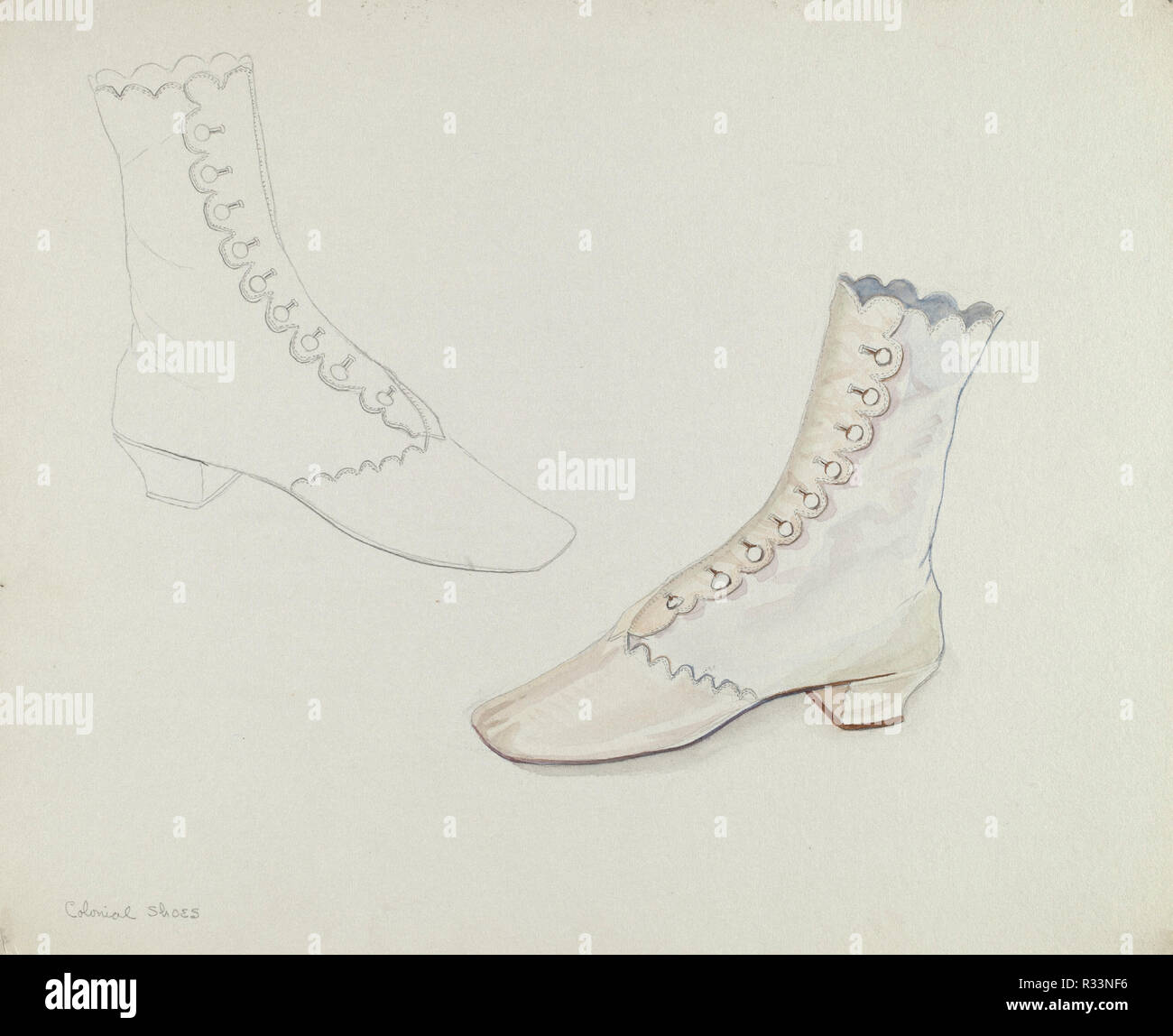 Quaker Wedding Shoes. Dated: c. 1936. Dimensions: overall: 22.8 x 28 cm ...