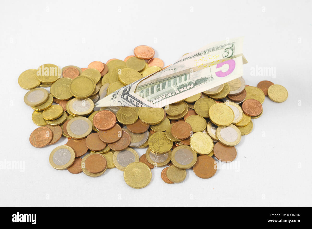 Euro paper aeroplane hi-res stock photography and images - Alamy
