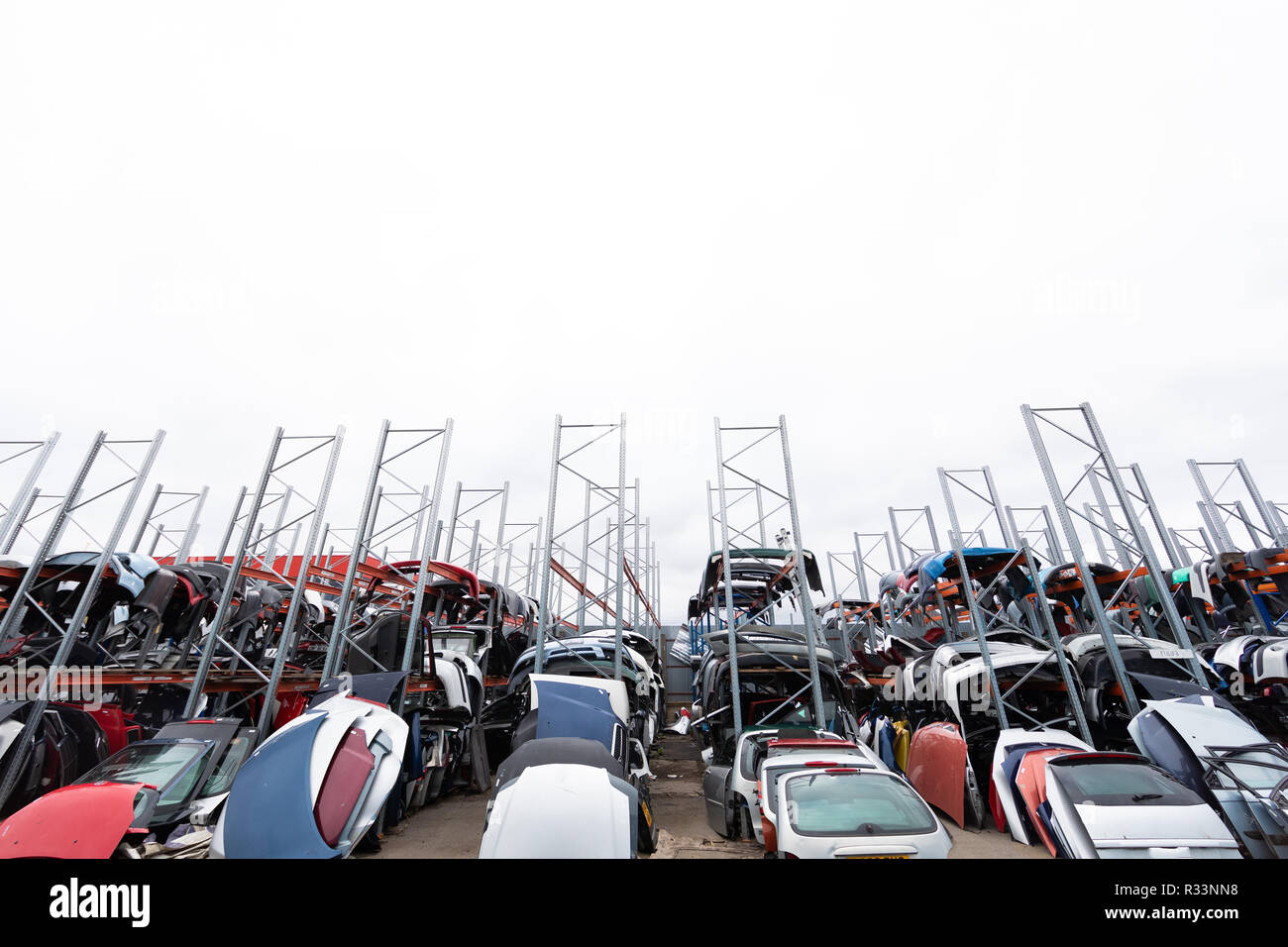 Racks with auto parts Stock Photo - Alamy