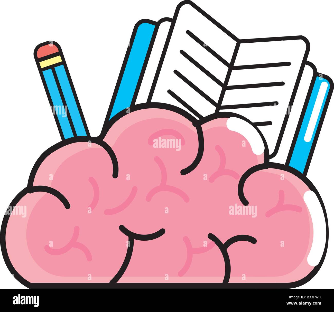 Cartoon Notebook And Pencil