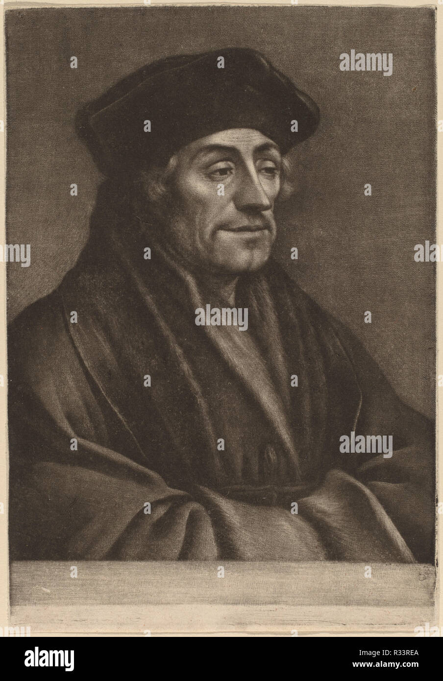Erasmus. Medium: mezzotint. Museum: National Gallery of Art, Washington DC. Author: Wallerant ...