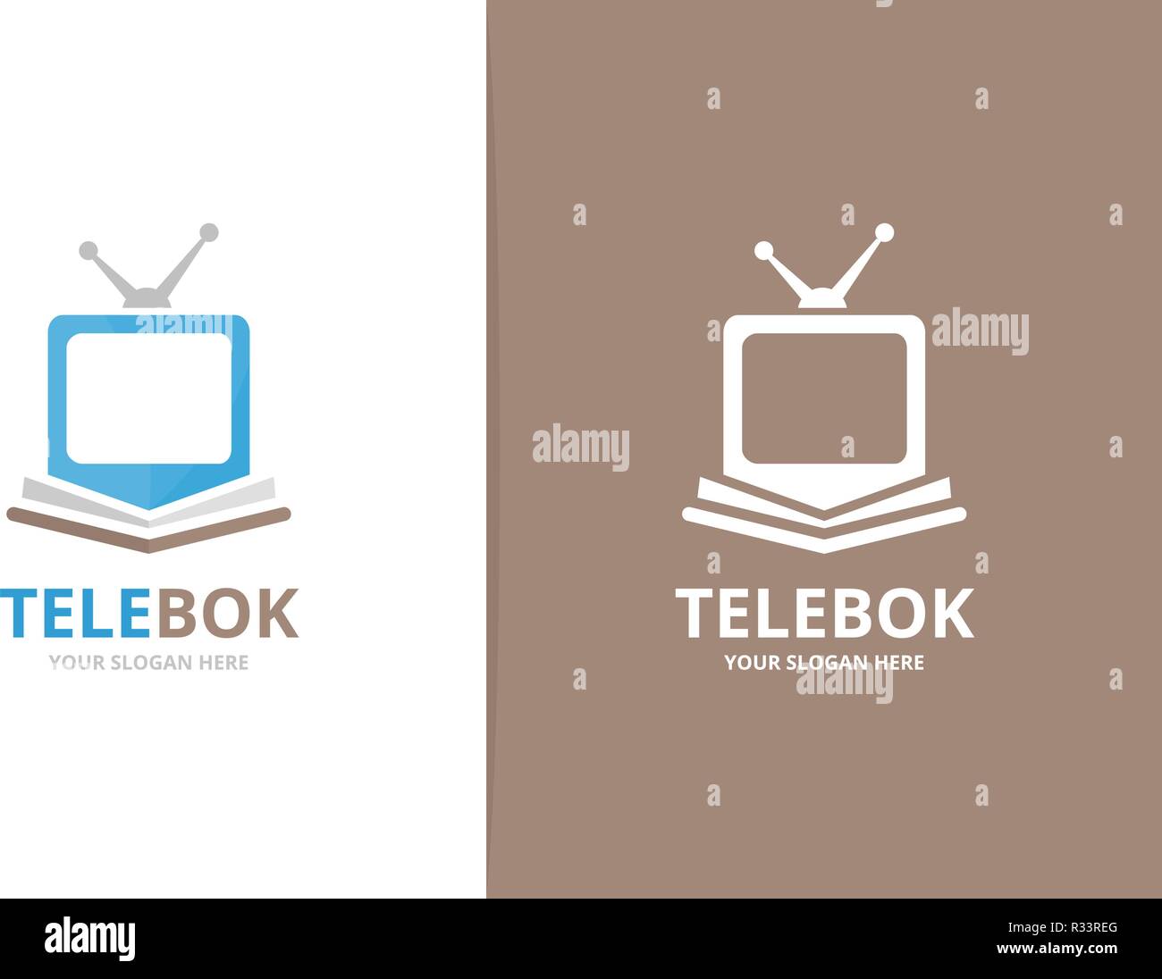 Vector book and tv logo combination. Television and market symbol or ...