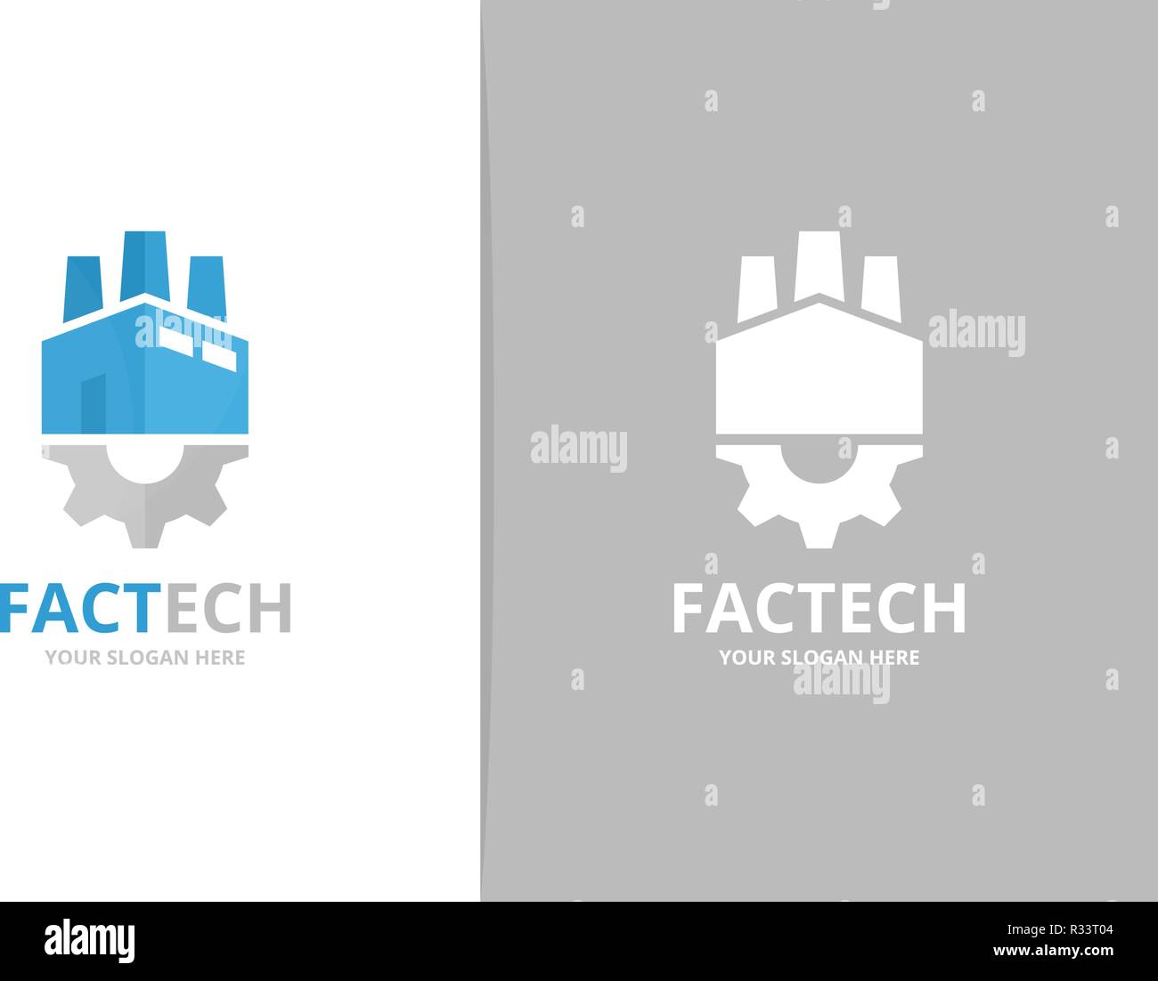 Vector factory and gear logo combination. Industry and mechanic symbol ...