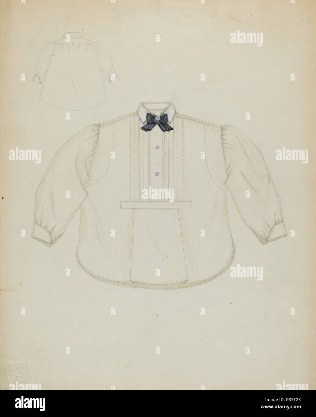 Man's Miniature Shirt. Dated: c. 1936. Dimensions: overall: 28.9 x 23 ...