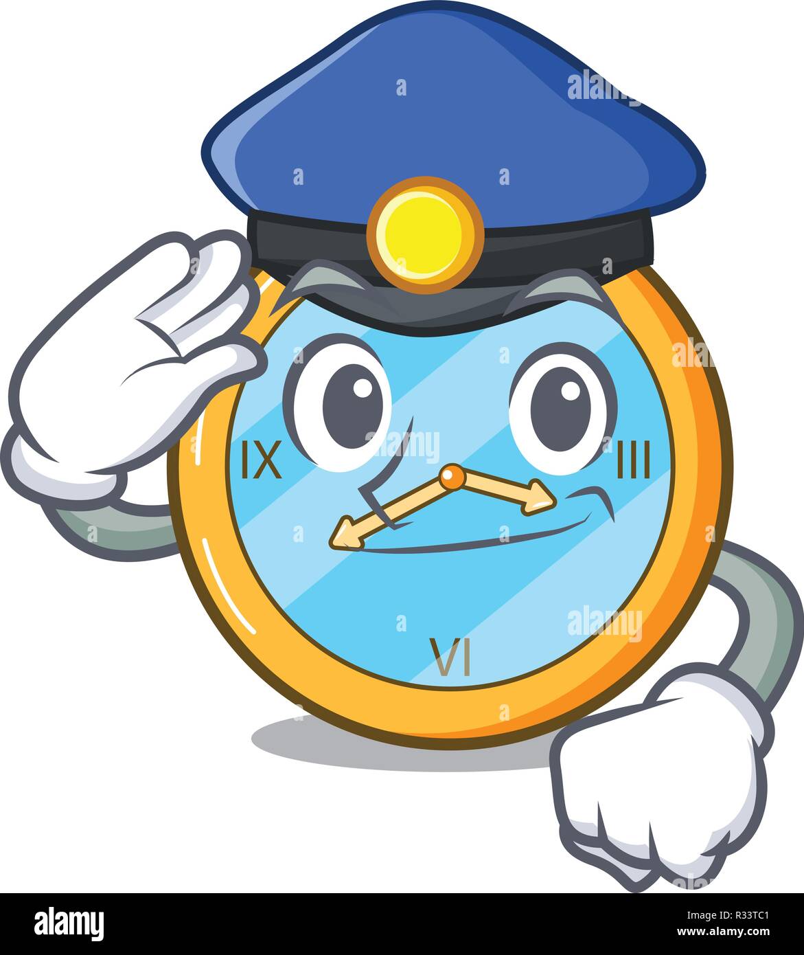 Police Pocket vintage watch on a cartoon Stock Vector Image & Art - Alamy