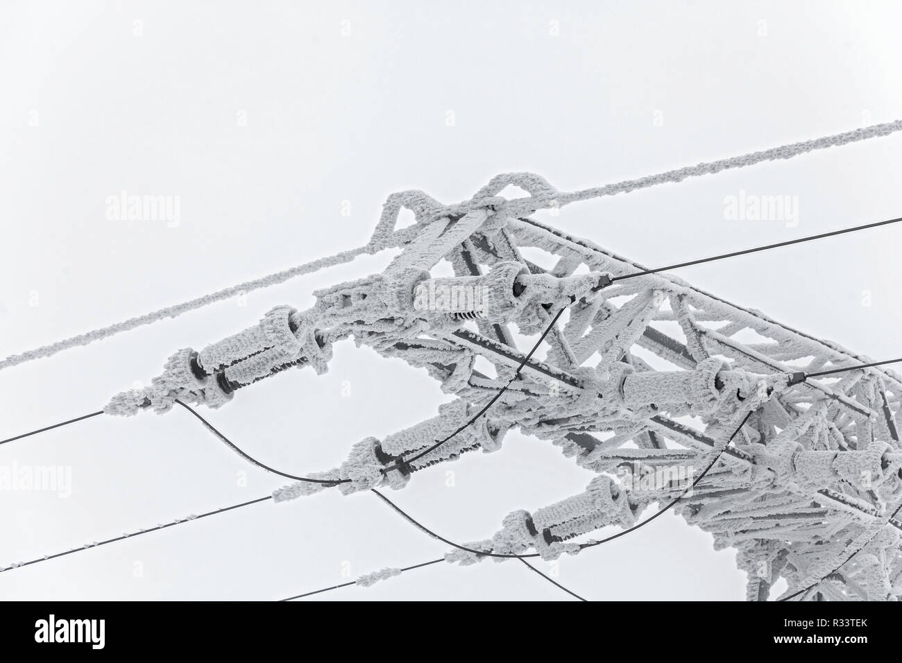 frozen power line Stock Photo - Alamy