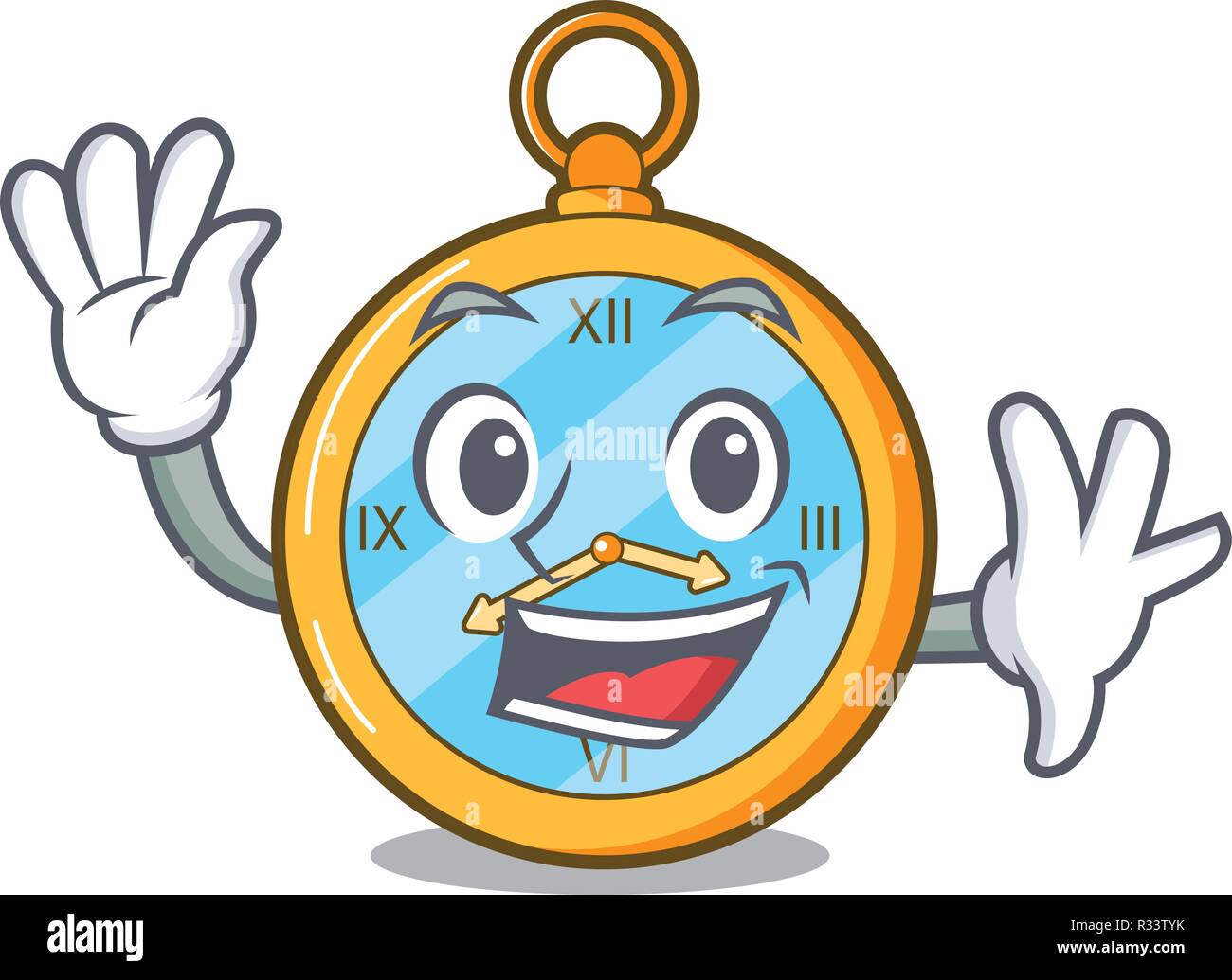 Waving classic watch isolated on a mascot Stock Vector Image & Art - Alamy