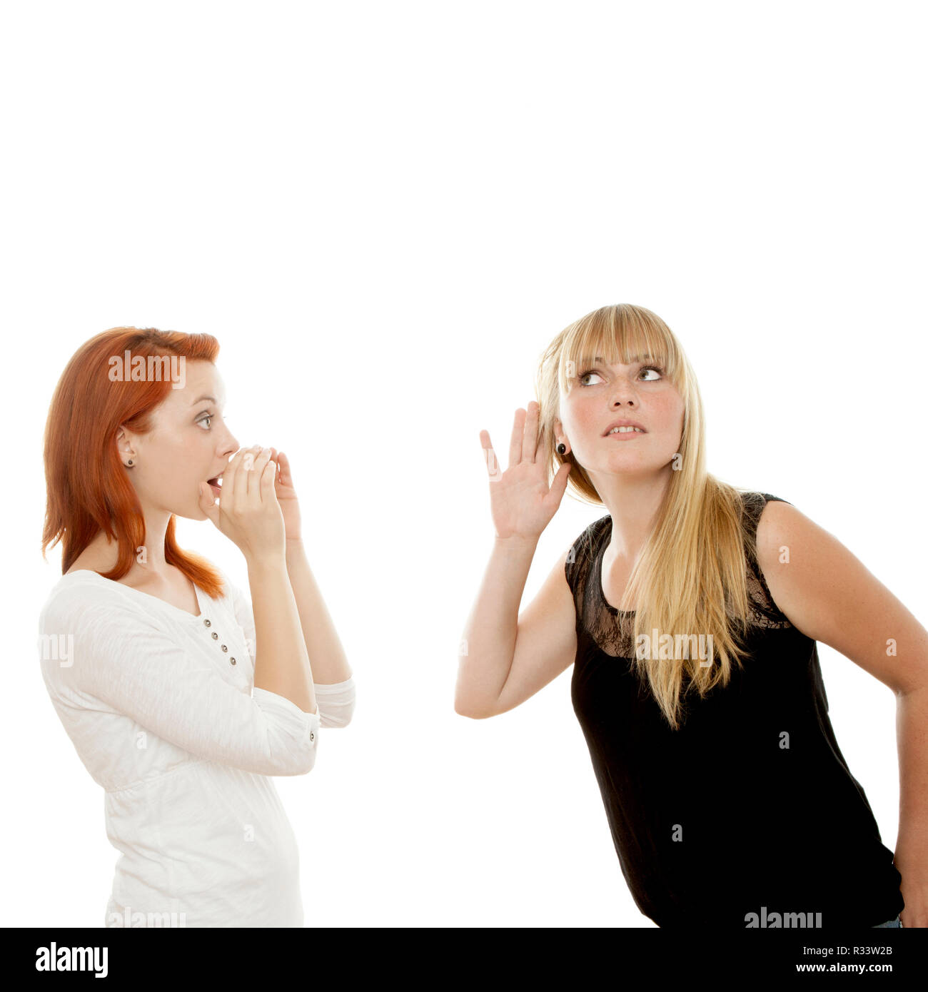 Two humans talking profile head hi-res stock photography and images - Alamy
