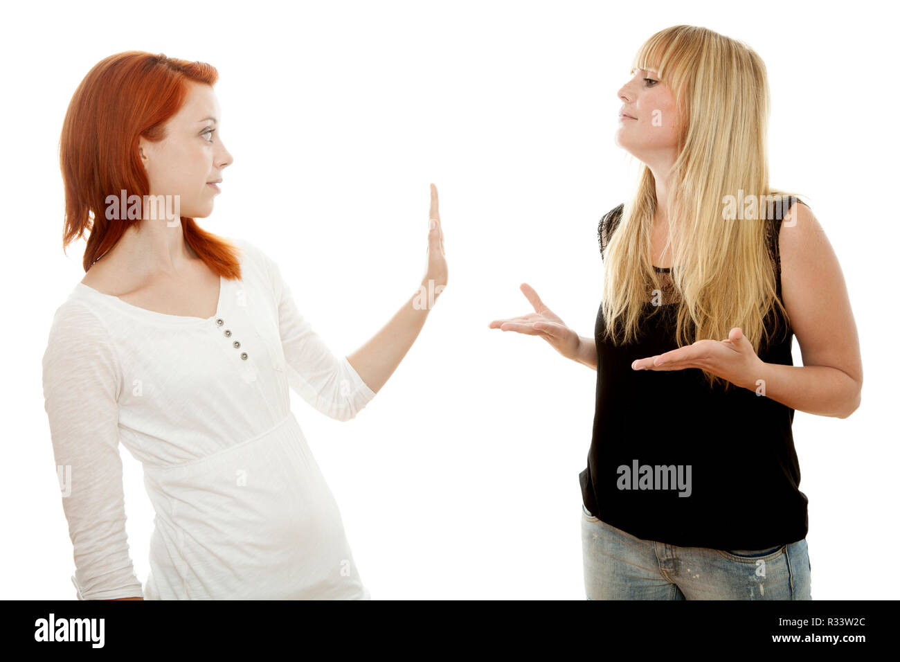 Two young sisters argue hi-res stock photography and images - Alamy