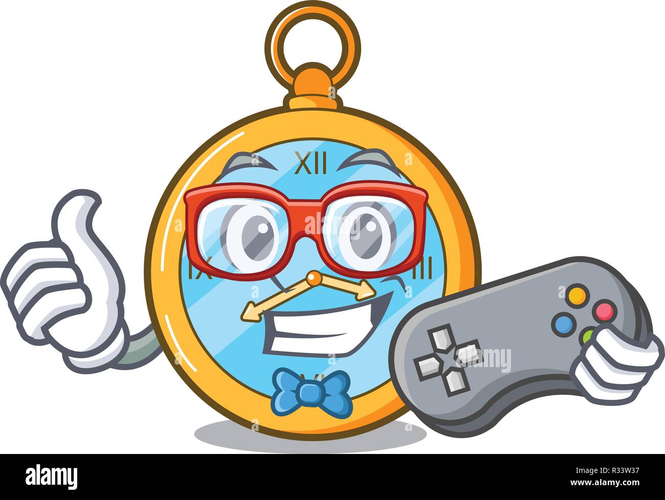 Gamer antique watch isolated on a character Stock Vector Image & Art ...