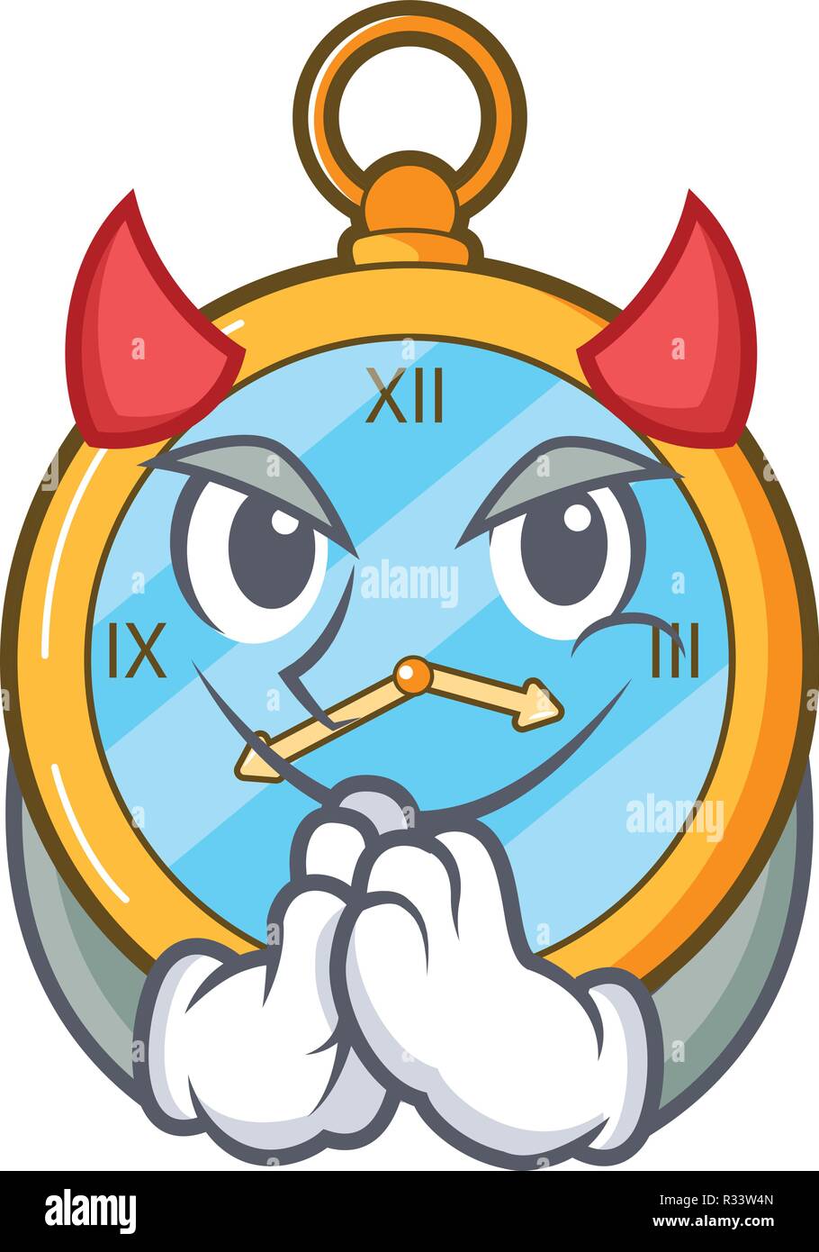 Devil antique watch isolated on a character Stock Vector Image & Art ...