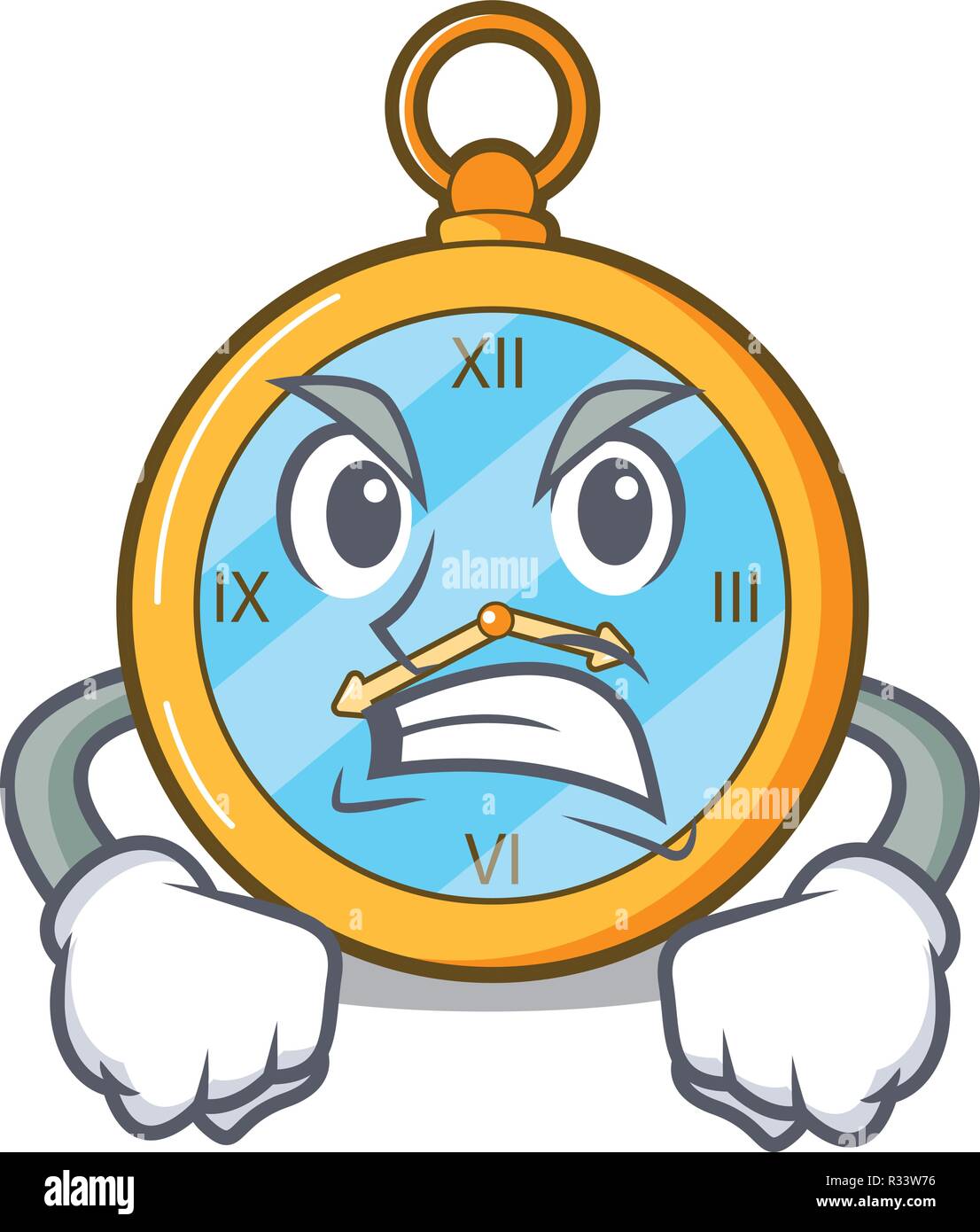 Angry antique watch isolated on a character Stock Vector Image & Art ...