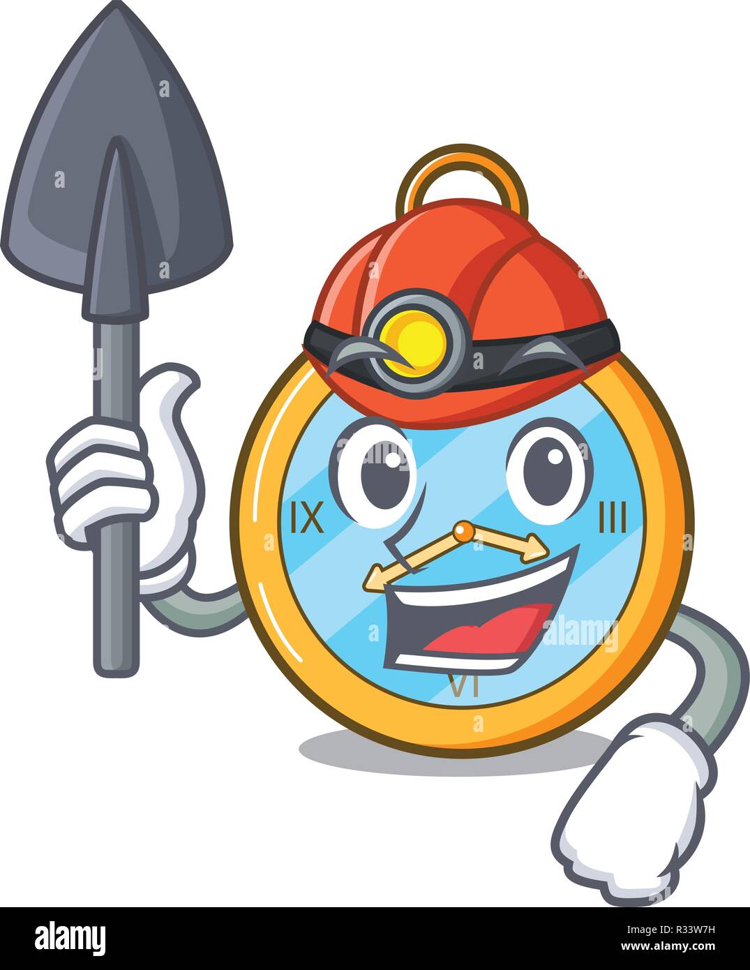 Miner antique watch isolated on a character Stock Vector Image & Art ...