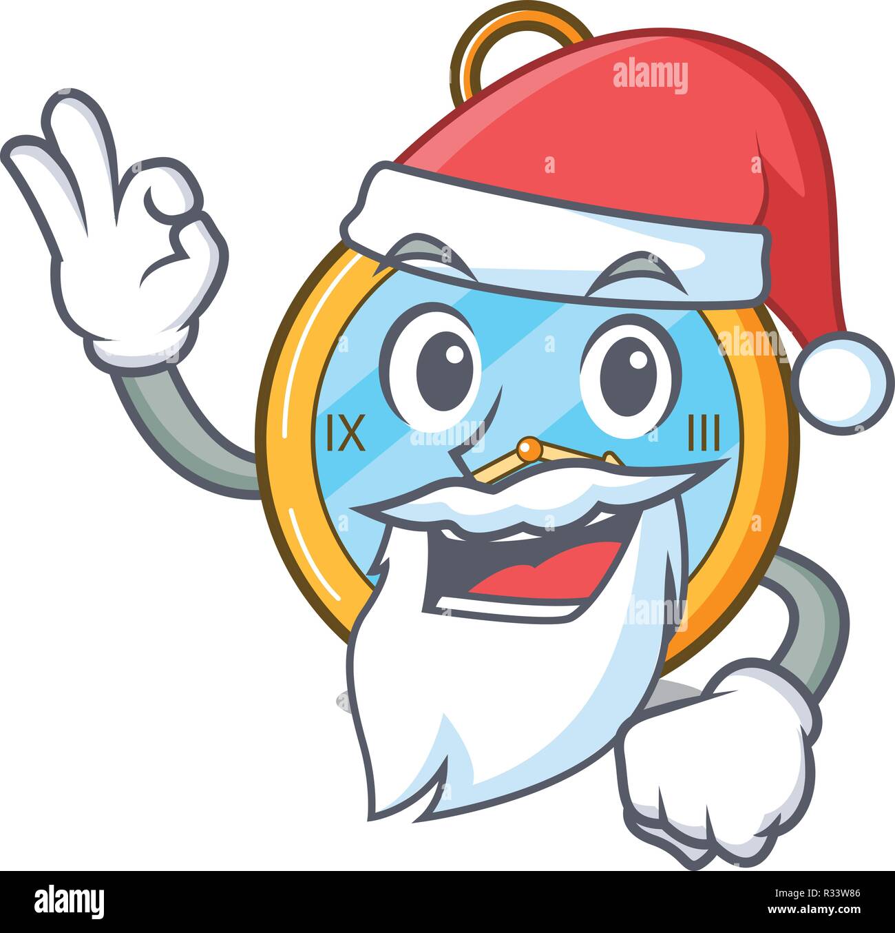 Santa gold vintage clock with picture cartoon Stock Vector Image & Art ...