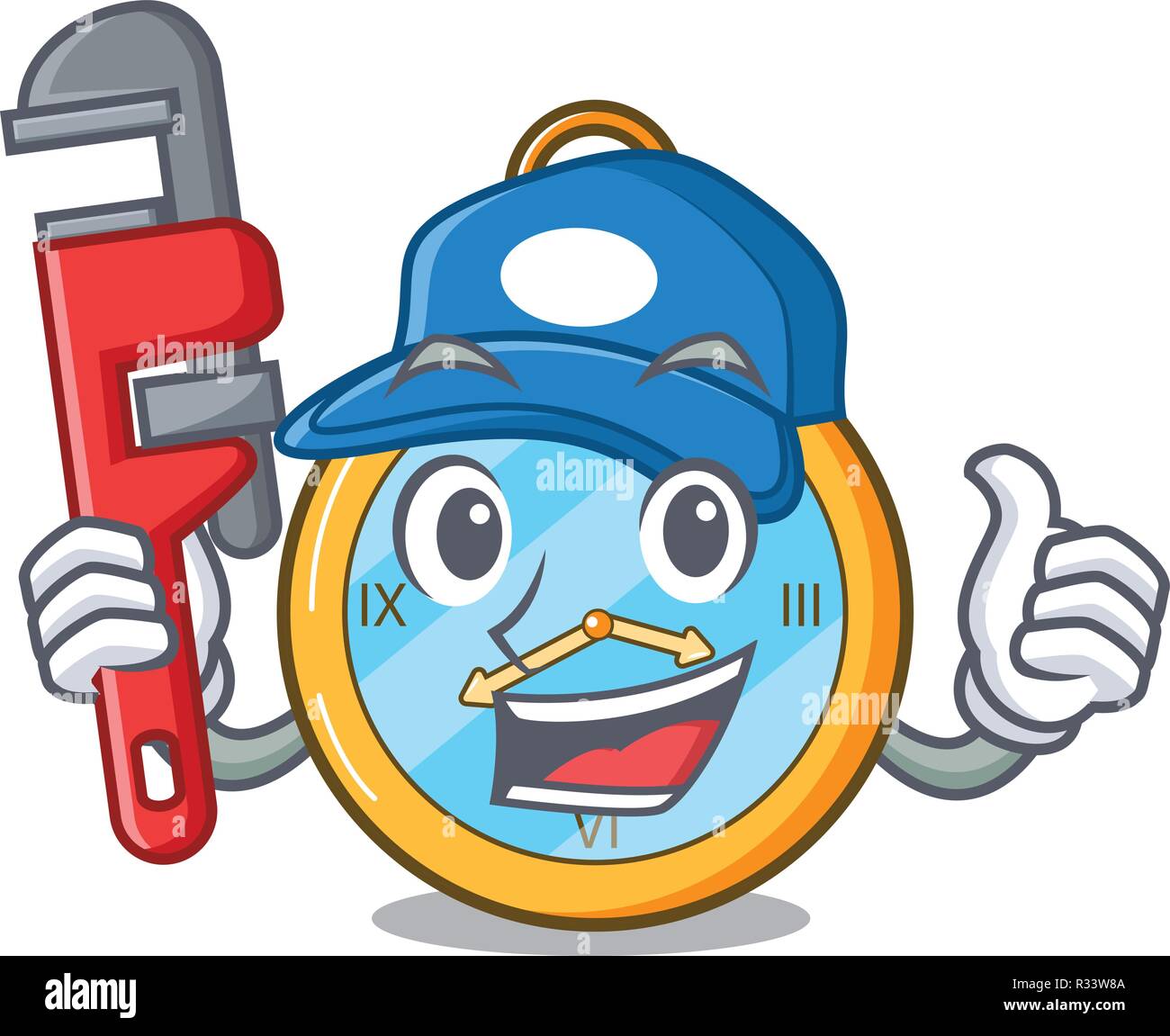 Plumber gold vintage clock with picture cartoon Stock Vector Image ...