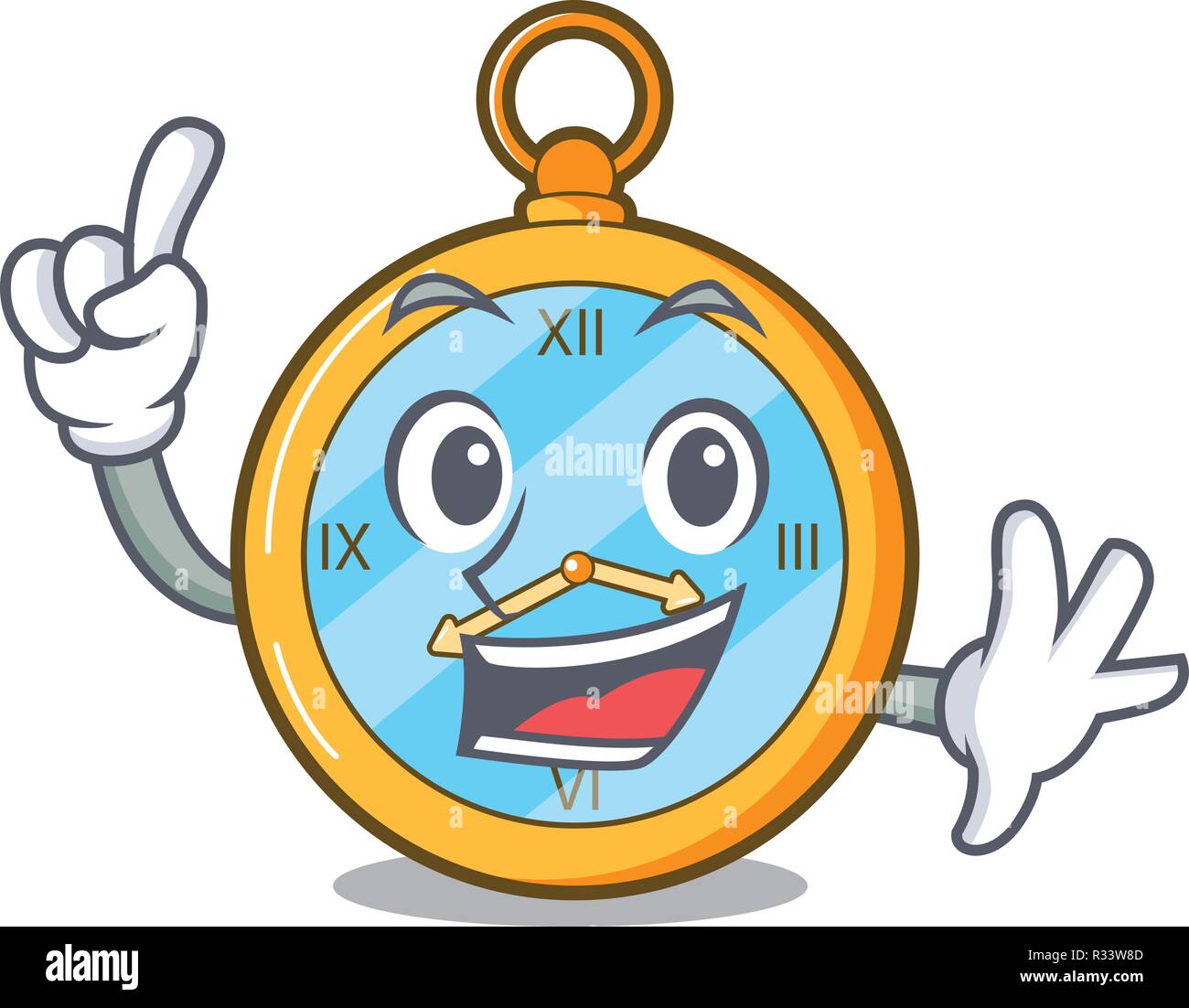 Finger gold vintage clock with picture cartoon Stock Vector Image & Art ...