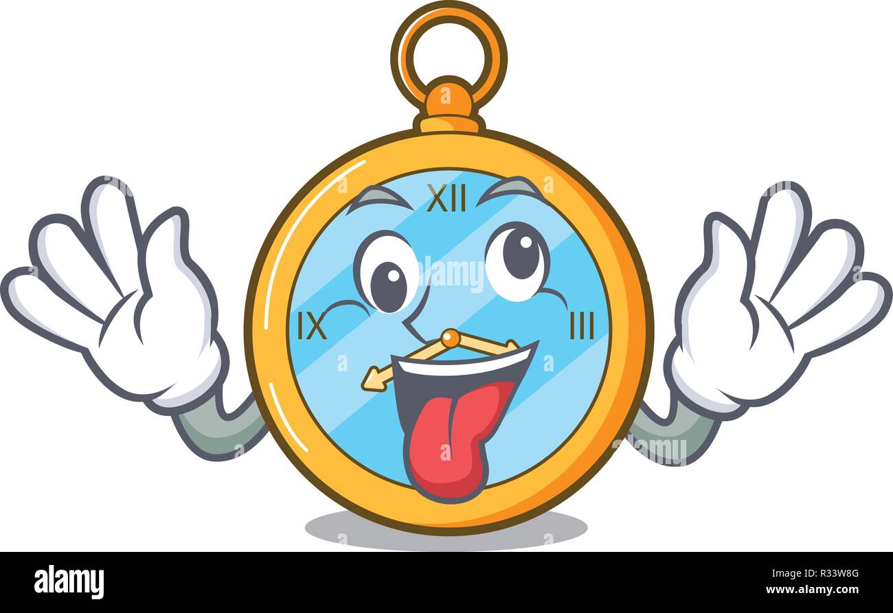 Crazy gold vintage clock with picture cartoon Stock Vector Image & Art ...