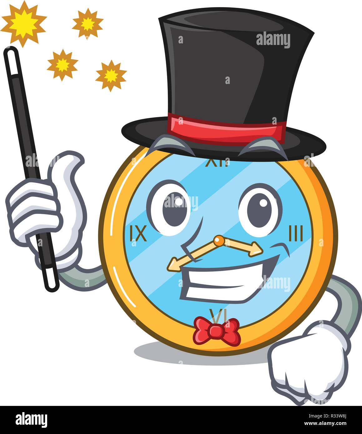 Magician gold vintage clock with picture cartoon Stock Vector Image ...