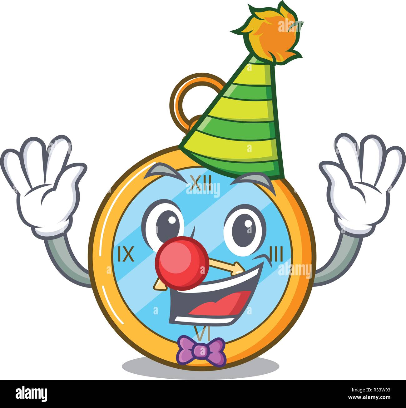 Clown gold vintage clock with picture cartoon Stock Vector Image & Art ...