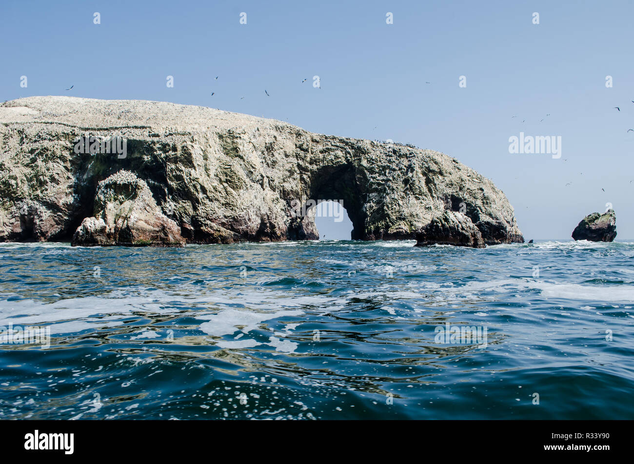 Ballestas Island or Poor's Man Galapagos in Paracas Bay, Peru Stock ...