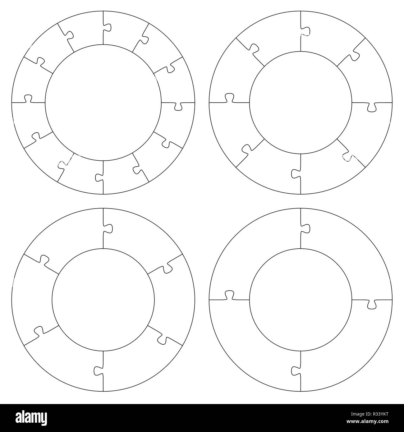 puzzle templates circle Stock Photo - Alamy
