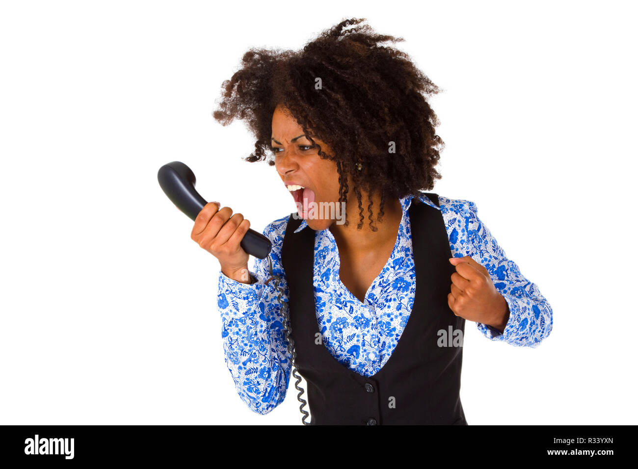 screaming african american Stock Photo - Alamy
