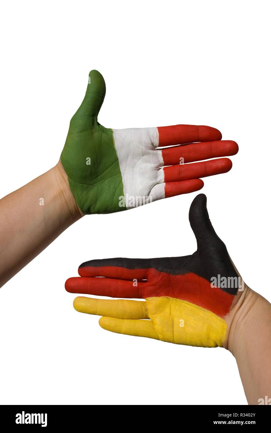 Flags handshake italy hi-res stock photography and images - Alamy