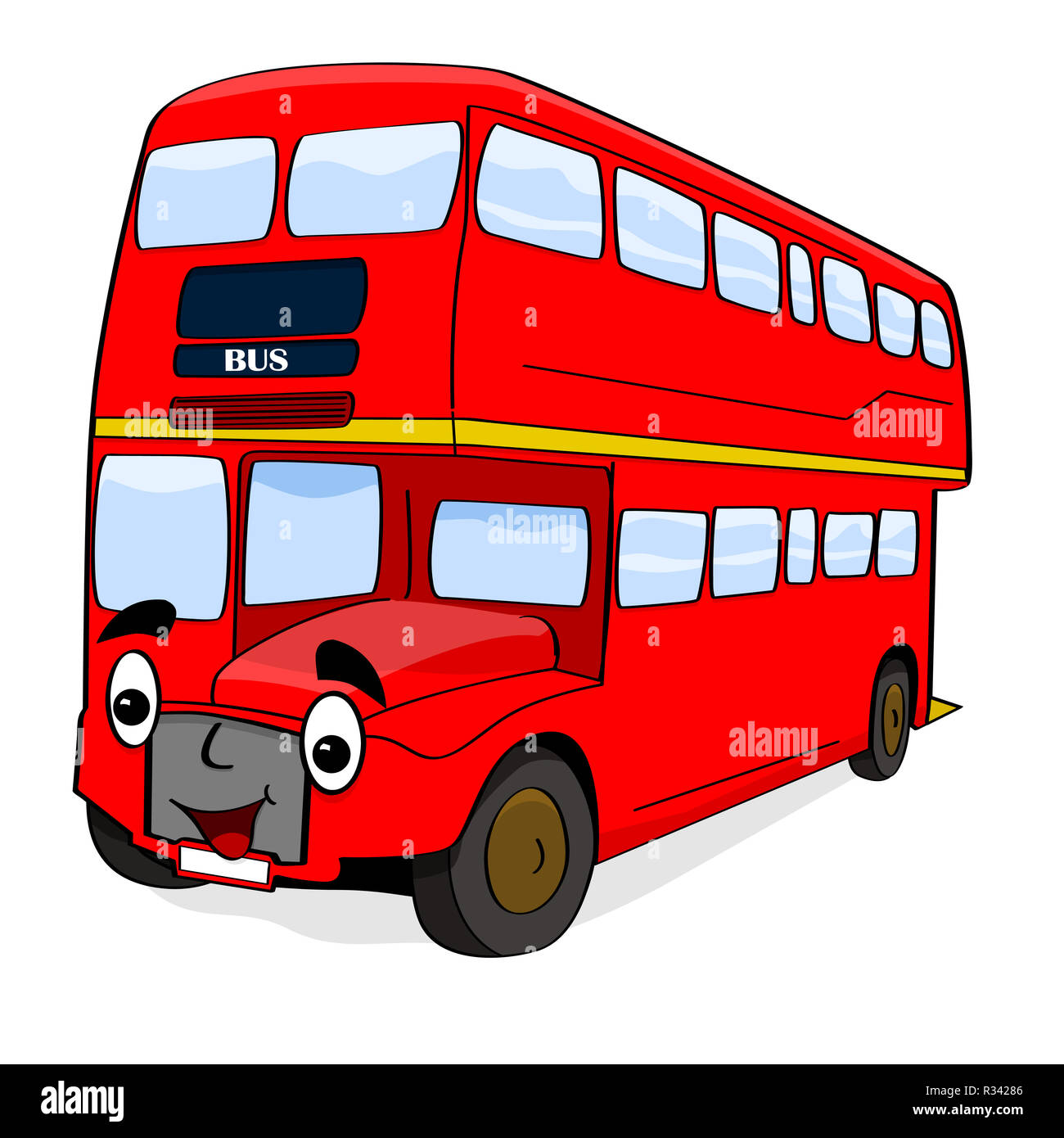 Double decker london bus cartoon hi-res stock photography and images ...
