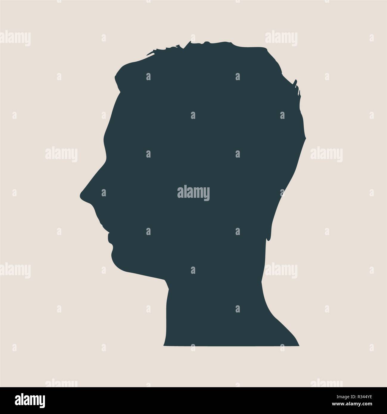 Man avatar profile view. Male face silhouette Stock Vector Image & Art ...