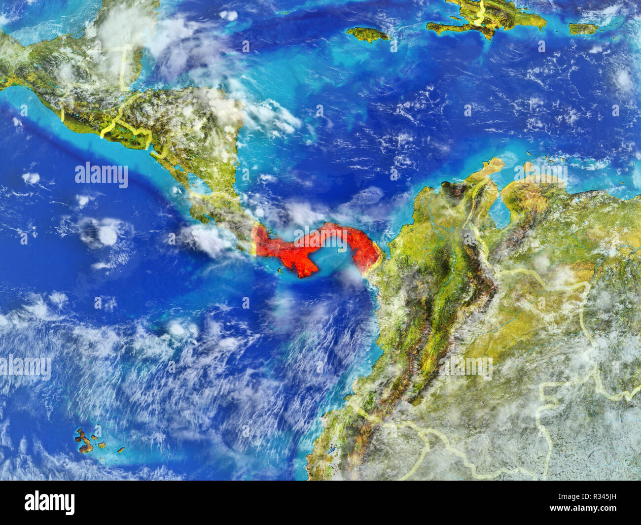 Panama 3d map borders hi-res stock photography and images - Alamy