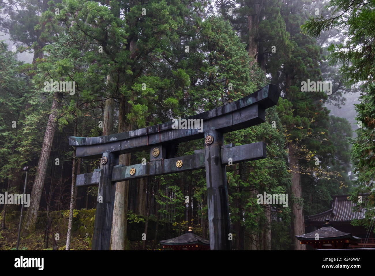Romon Japanese wooden gate leading to Toshogu in Nikko, Japan Stock ...