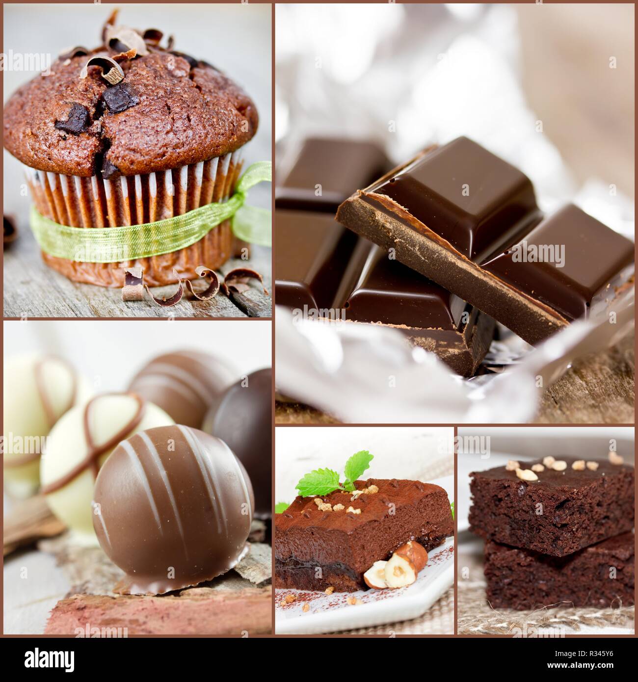 collage of chocolate Stock Photo - Alamy