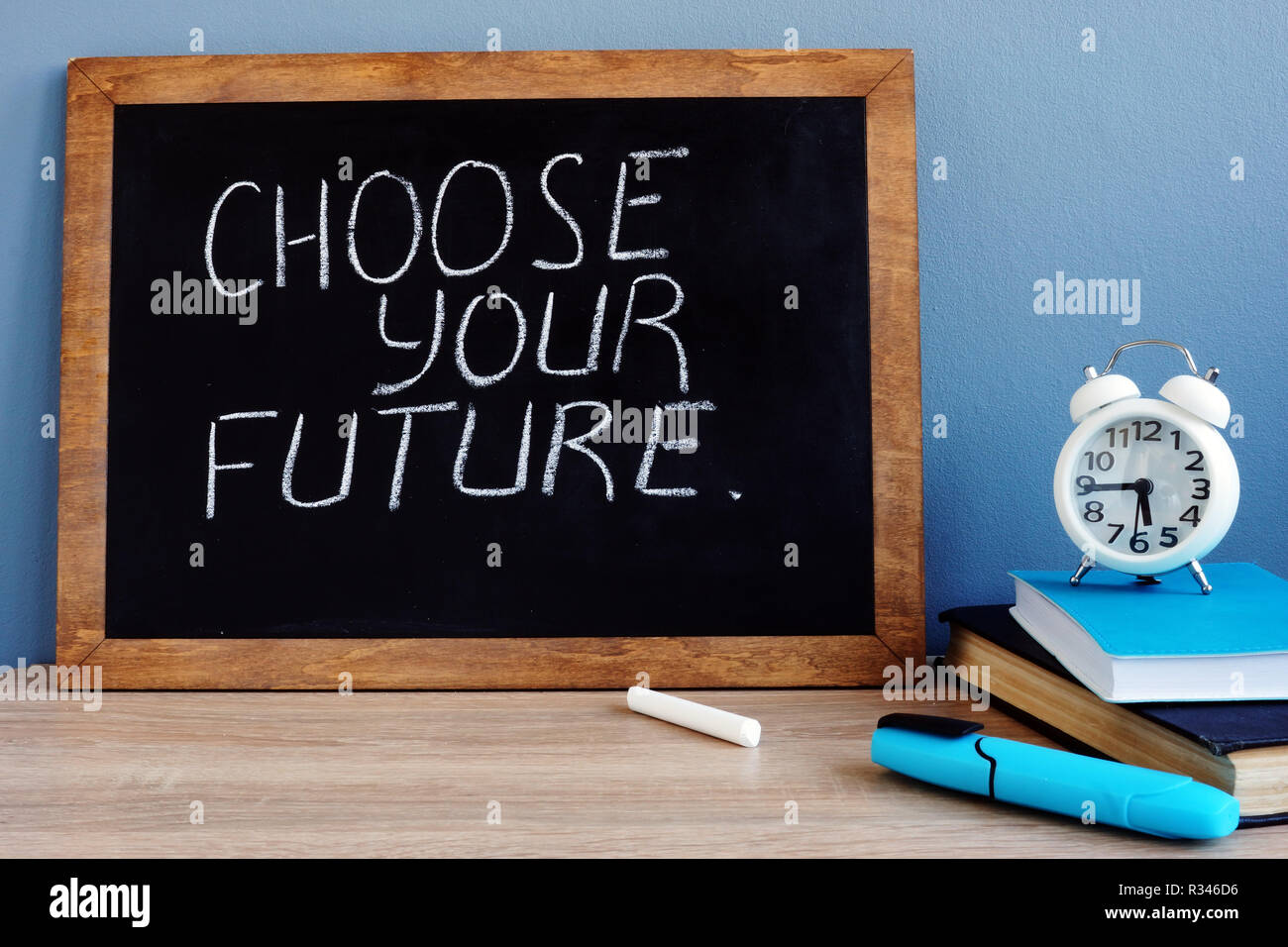 Choose your future written on a blackboard Stock Photo - Alamy